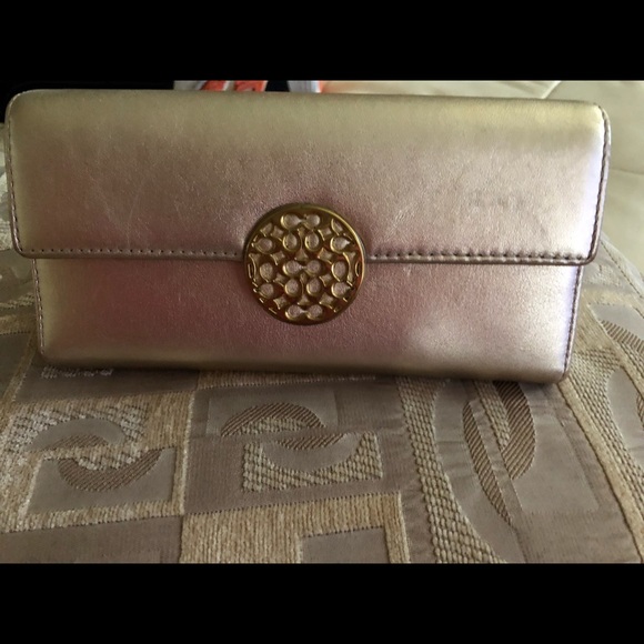 Coach | Bags | Coach Gold Wallet | Poshmark